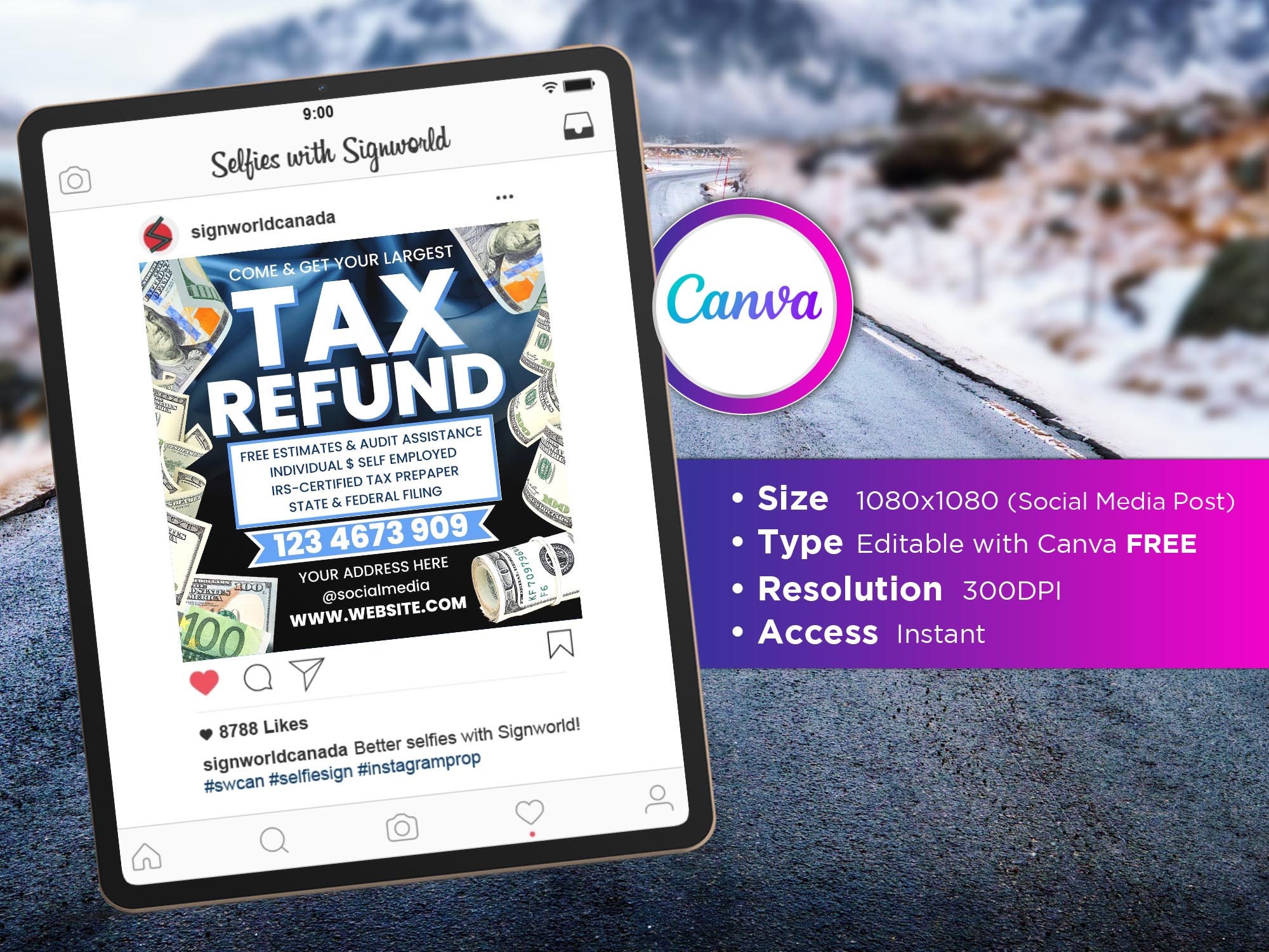 Tax Refund Flyer Editable Canva Template. - Etsy