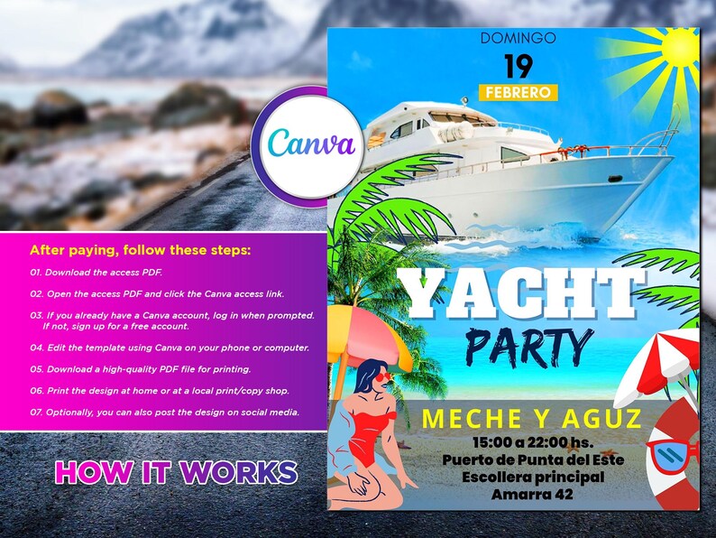 Boat Tour Flyer Editable Canva Template US Letter Size. - Etsy