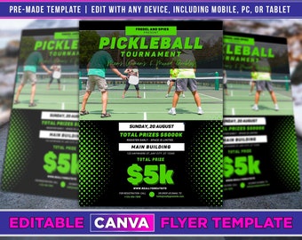 Pickleball Tournament Flyer, DIY Canva Pickleball Tournament Flyer ...