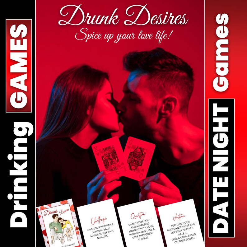 Drunk in Love Game, Card Game for Couples Romantic & Playful Date Night ...
