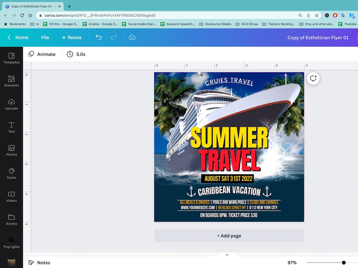 Cruise Ship Flyer Canva Template for DIY Social Media - Etsy