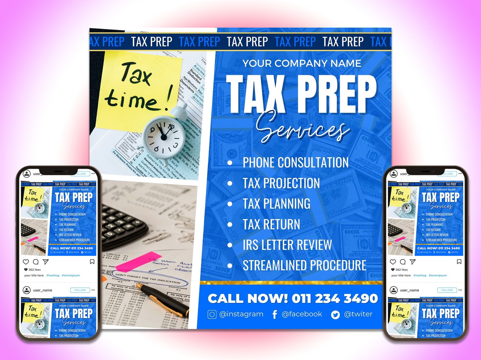 Tax Preparer Flyer Editable Canva Template. - Etsy