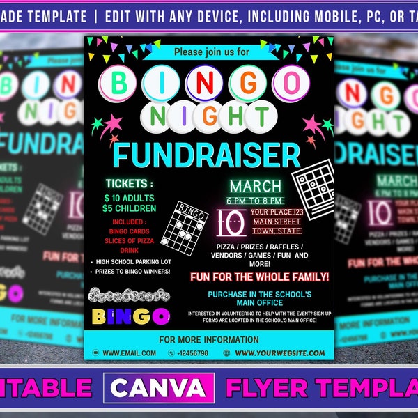 Bingo Flyer Template Canva - Etsy