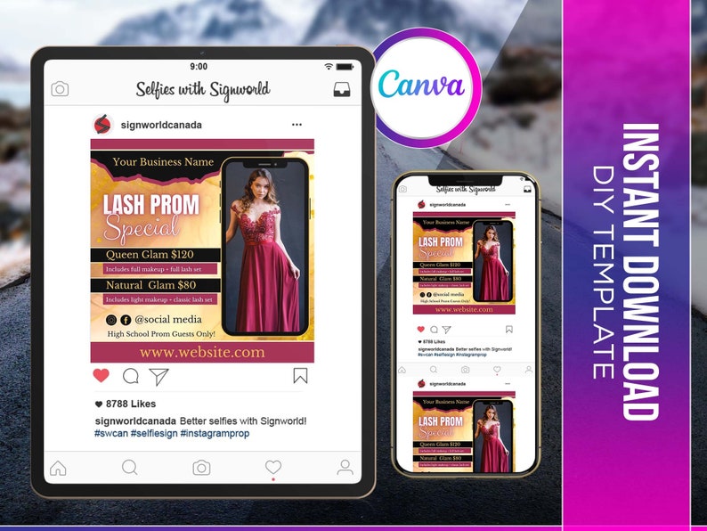 Lash Prom Special Flyer Canva Template. - Etsy