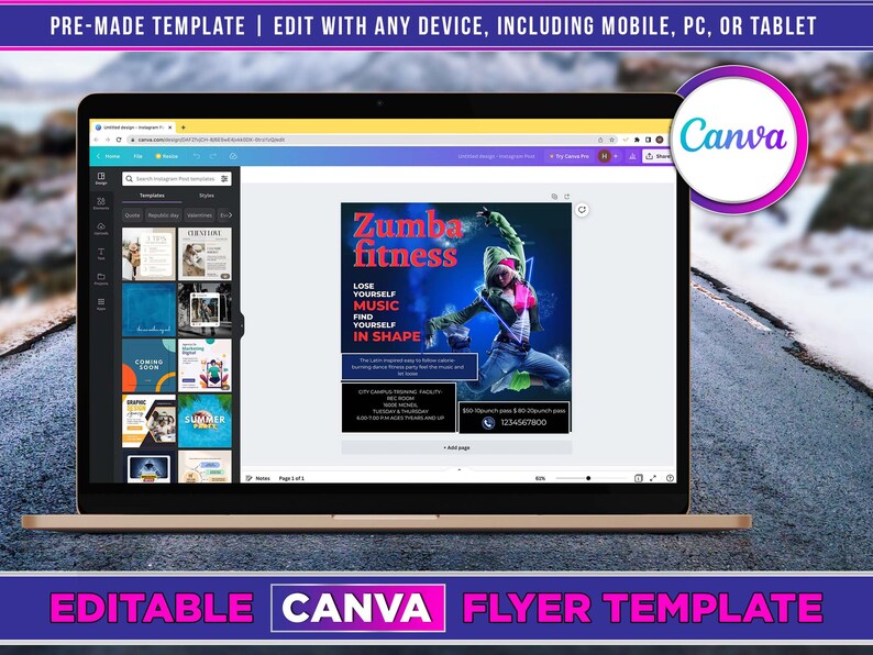 Zumba Flyer Canva Template for DIY Social Media Marketing. - Etsy