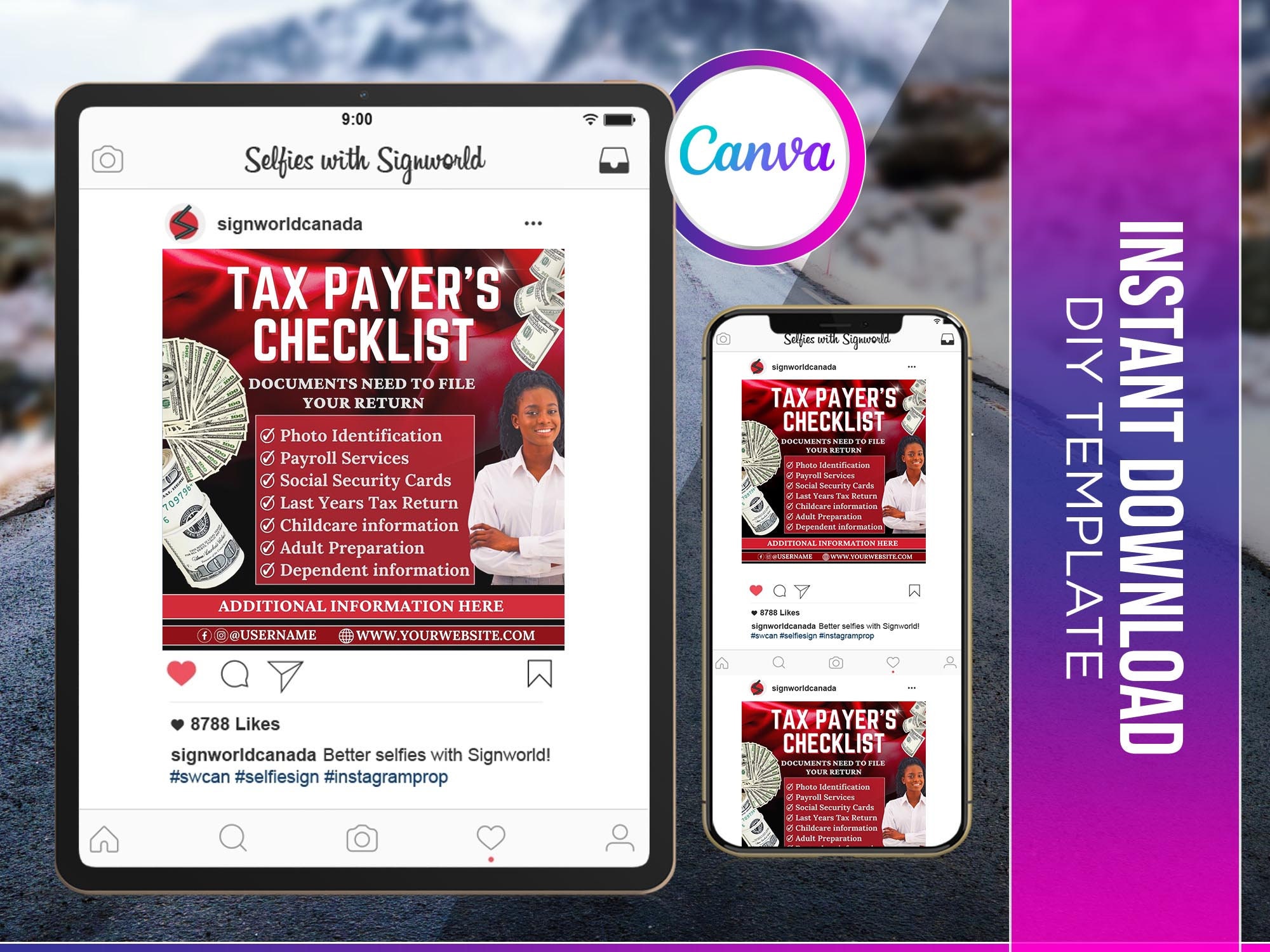 Taxpayer's Checklist Flyer Editable Canva Template. - Etsy