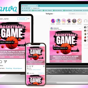 Girl Basketball Tryouts Flyer Social Media Post Size Instant Download ...