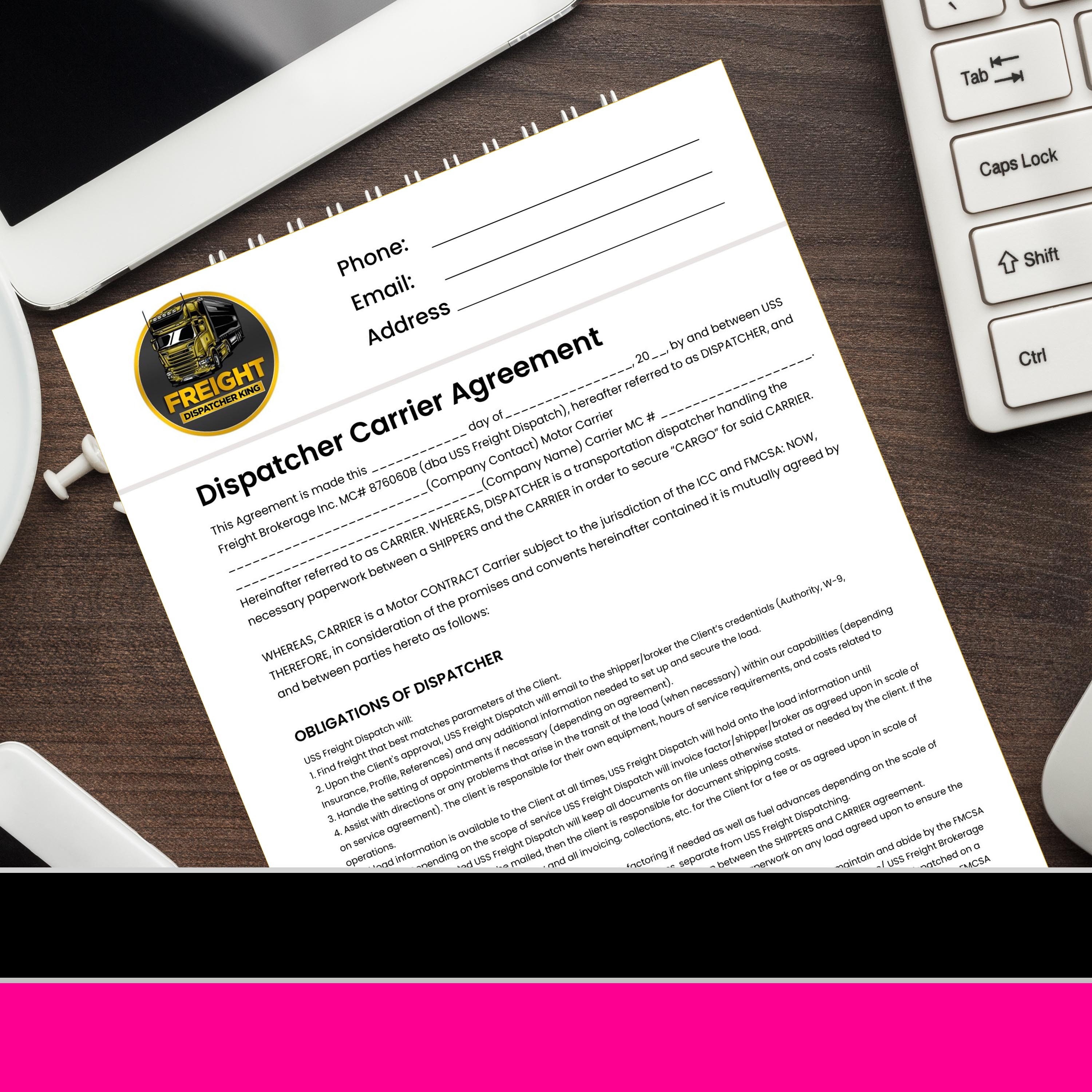 Freight Dispatcher Carrier Agreement Form PDF and Editable Canva ... Freight Dispatcher Carrier Agreement Form PDF and Editable Canva ...