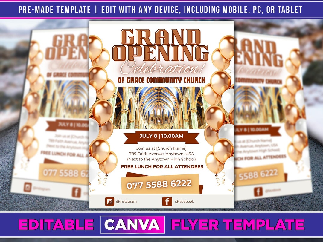Church Flyer, Church Anniversary Flyer, Small Business Launch Flyer ...