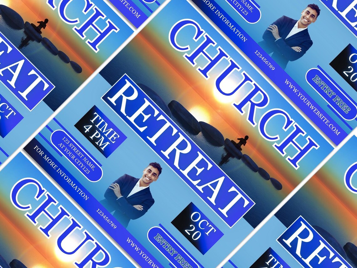 Church Retreat Flyer Canva Template for DIY Social Media - Etsy