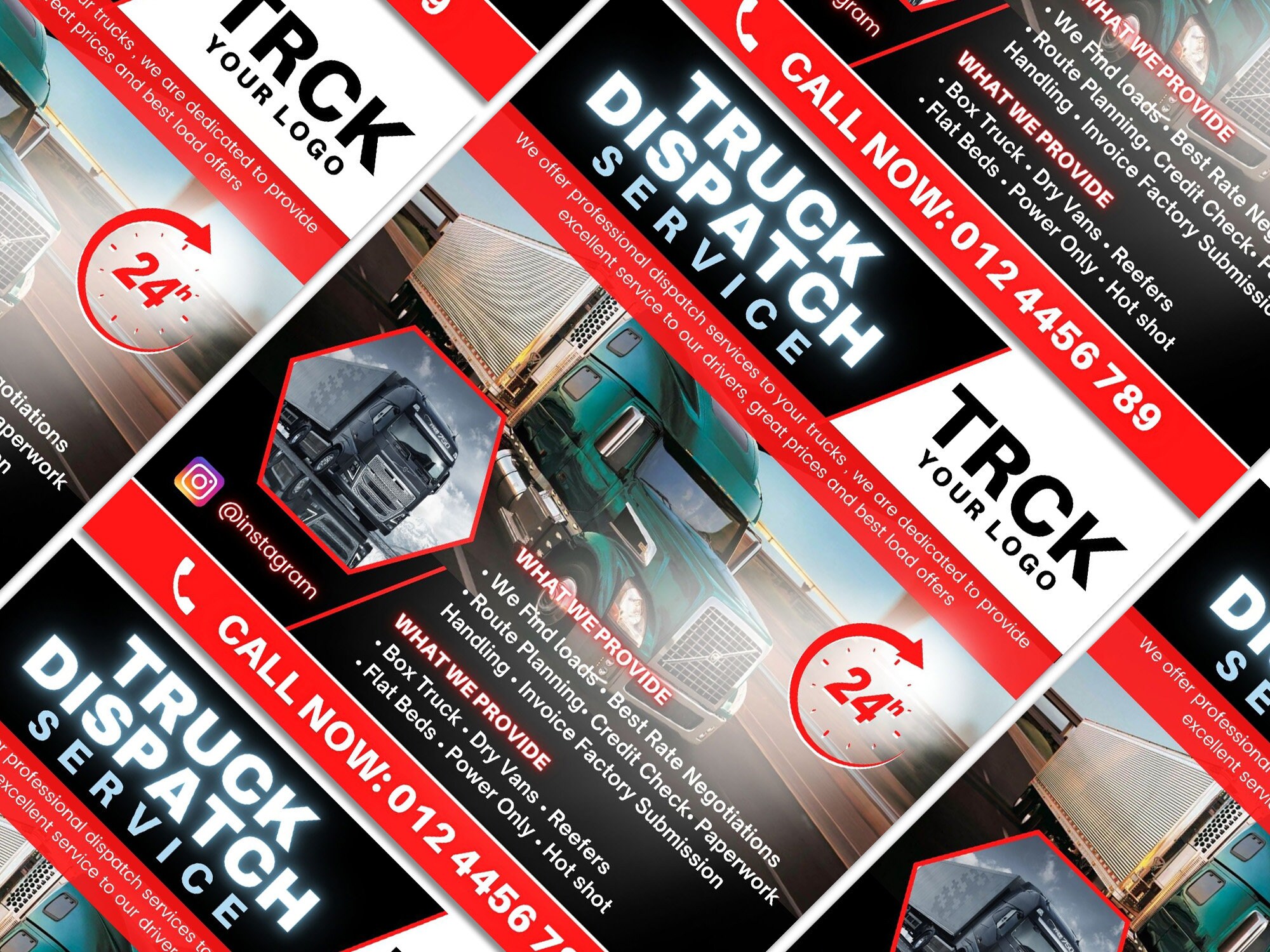 Freight Dispatcher Flyer Canva Template for DIY Social Media Marketing ...