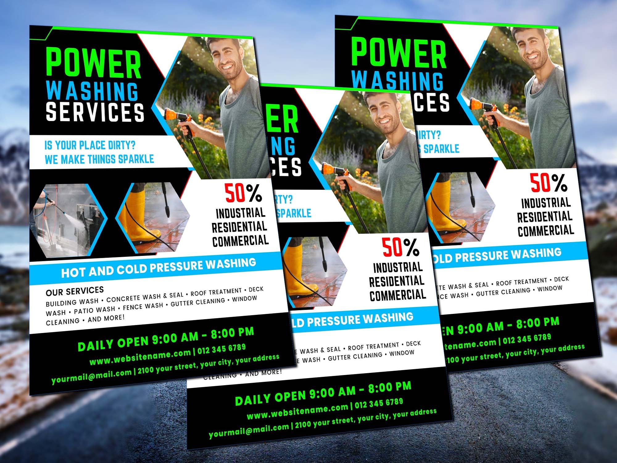 Pressure Cleaning Flyer Editable Canva Template US Letter Size. - Etsy