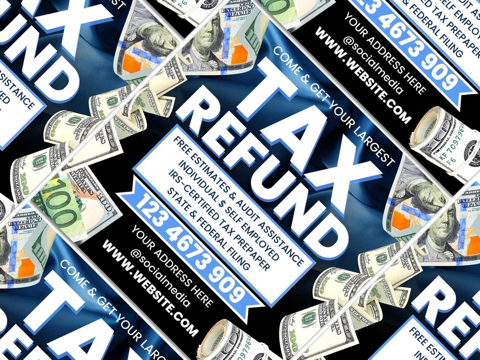 Tax Refund Flyer Editable Canva Template. - Etsy