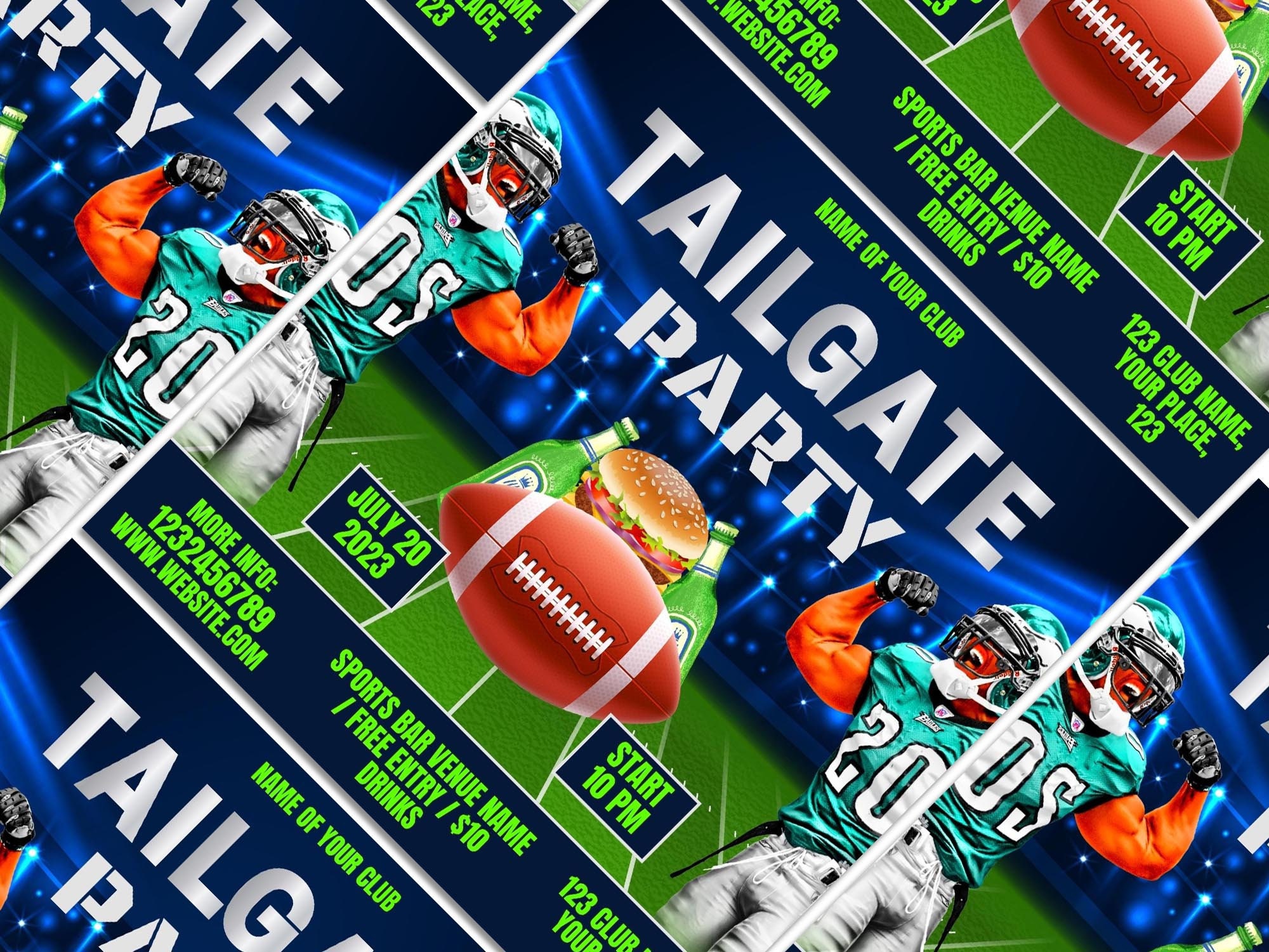 Tailgate Party Flyer Canva Template for DIY Social Media Marketing. - Etsy