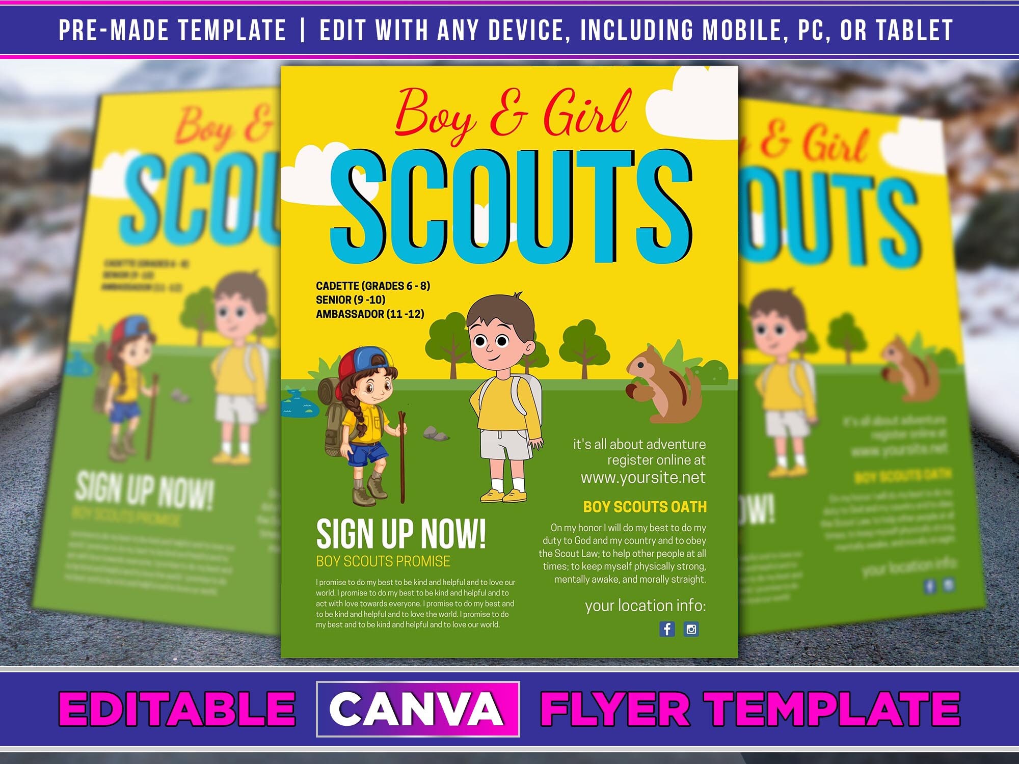 Scouts Flyer Editable Canva Template US Letter Size. - Etsy