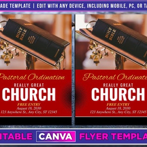 Pastoral Ordination Flyer Editable Canva Template US Letter Size. - Etsy