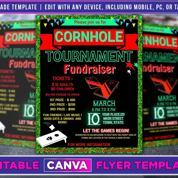Cornhole Flyer Template - Etsy