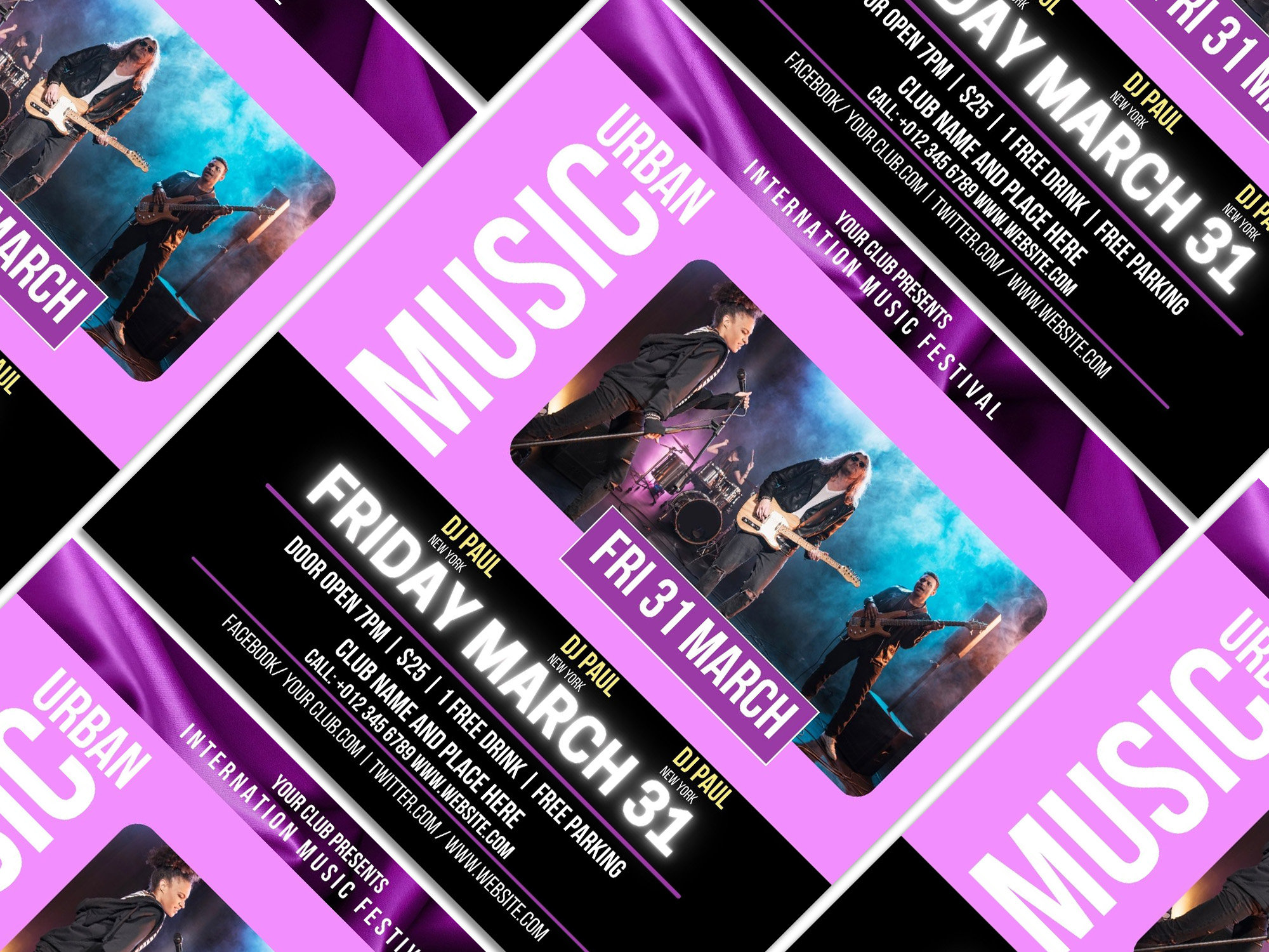 Music Concert Flyer Canva Template For Diy Social Media Marketing Etsy