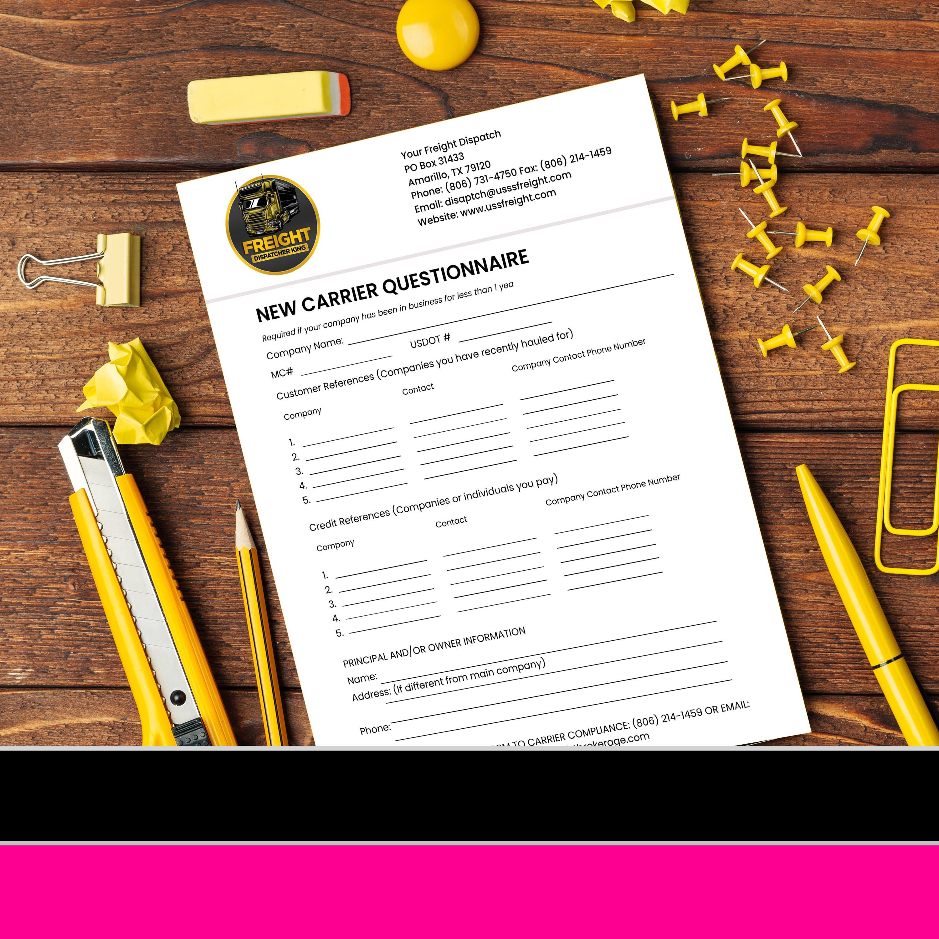 Freight Dispatcher Carrier Agreement and Welcome Packet Forms PDF and ...