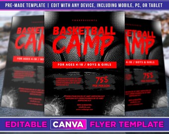 Editable Flyer, Basketball Flyer, Basketball Sign up Flyer, Canva Flyer ...
