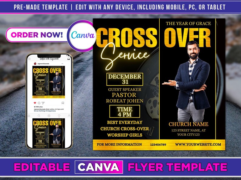 Crossover Service Flyer Canva Template for DIY Social Media - Etsy