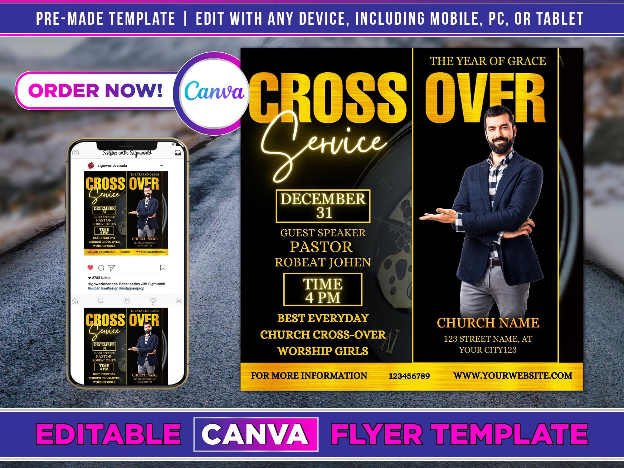 Crossover Service Flyer Canva Template for DIY Social Media Marketing ...