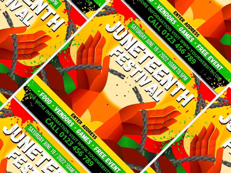Juneteenth Flyer Canva Template for DIY Social Media Marketing. - Etsy