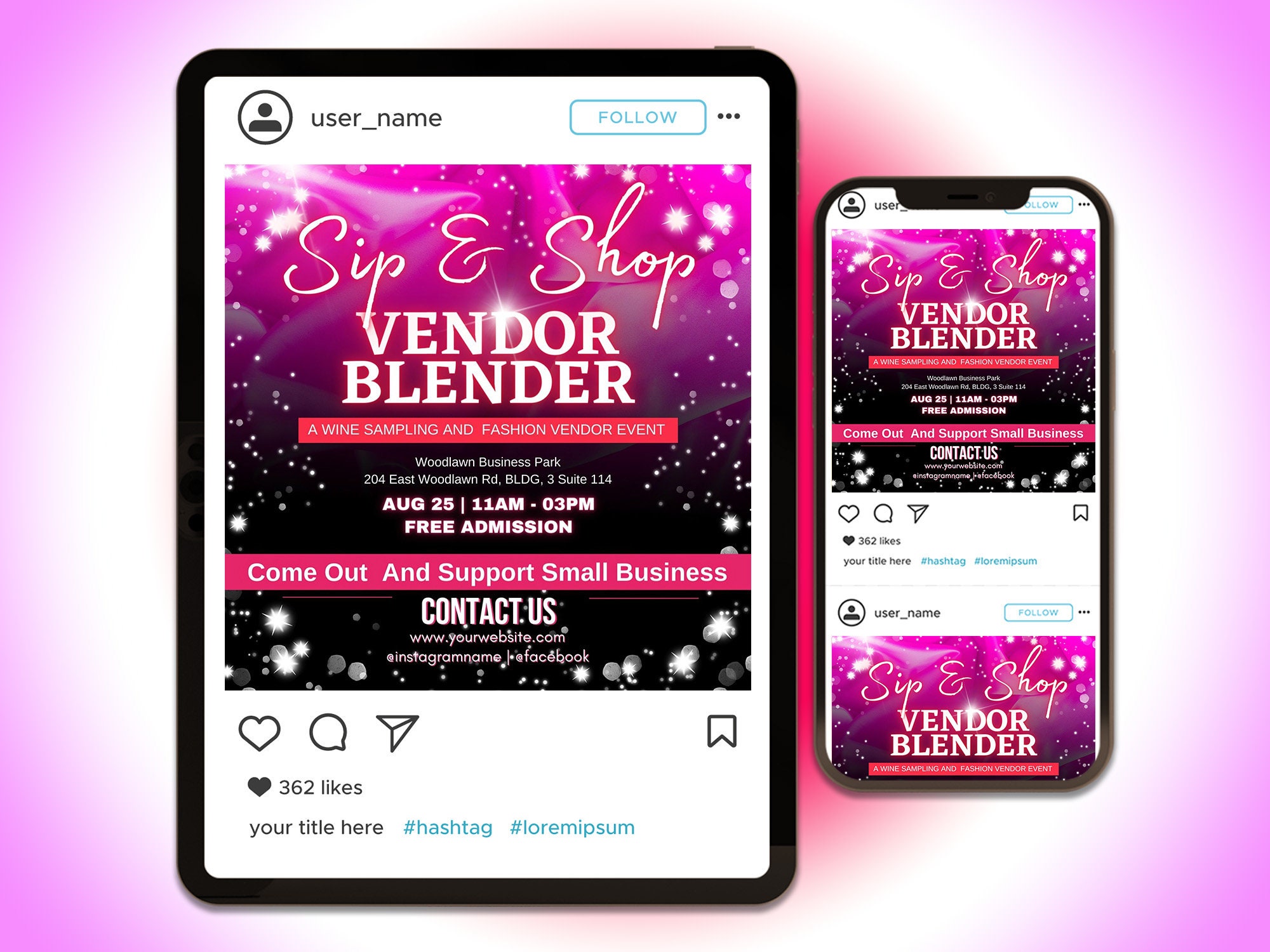 Vendors Flyer Canva Template for DIY Social Media Marketing. - Etsy