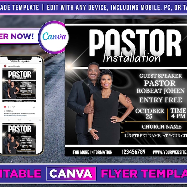 Pastor Installation Flyer - Etsy