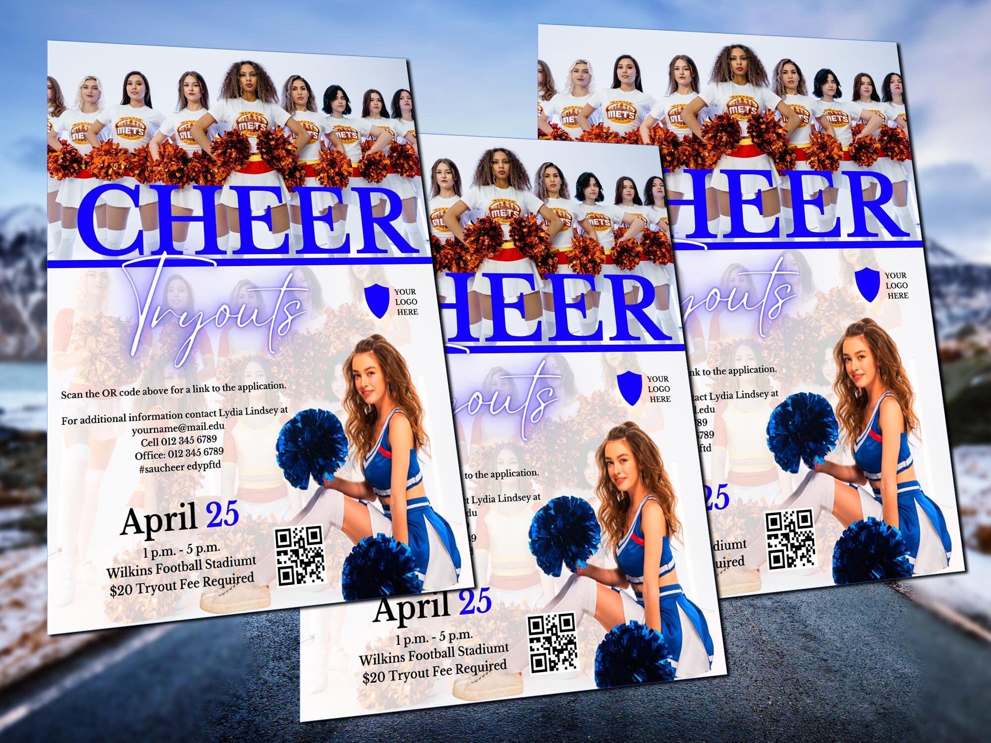 Cheerleading Flyer Editable Canva Template. - Etsy