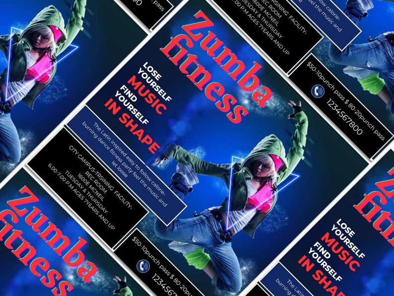Zumba Flyer Canva Template for DIY Social Media Marketing. - Etsy