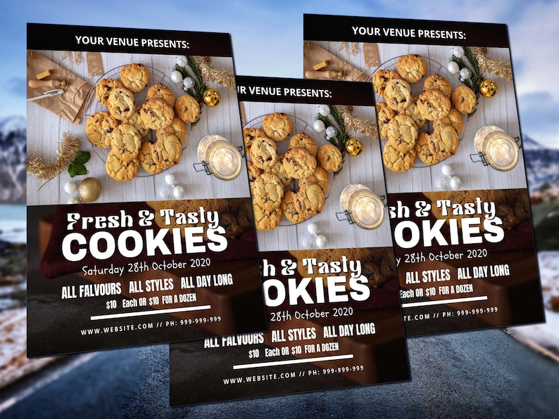 Cookies Flyer Editable Canva Template. - Etsy