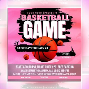 Girl Basketball Tryouts Flyer Social Media Post Size Instant Download ...