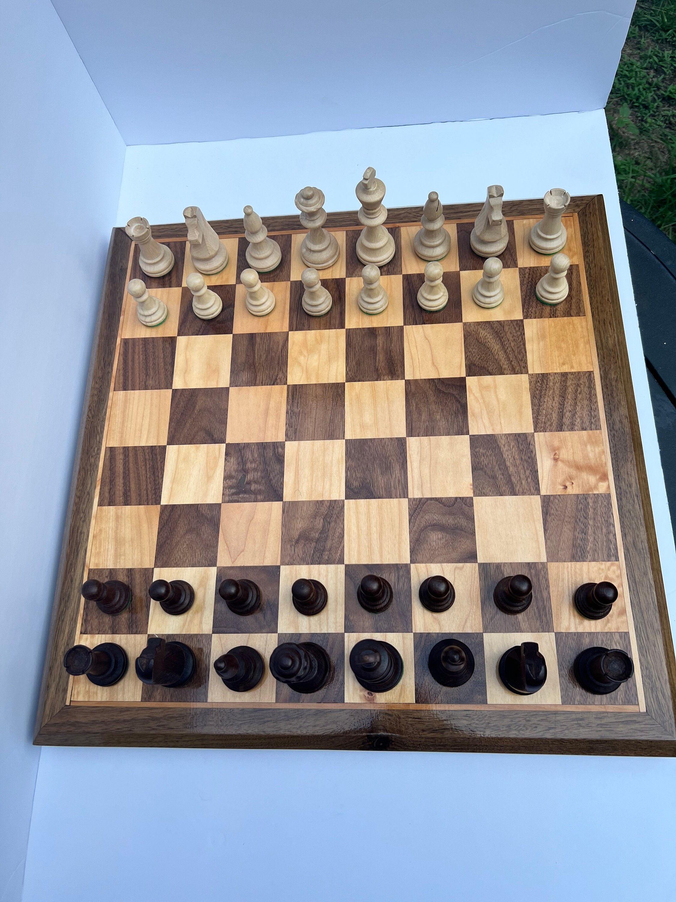 Handcrafted Hardwood Chessboard - Dark Walnut and Big Leaf Maple - Etsy