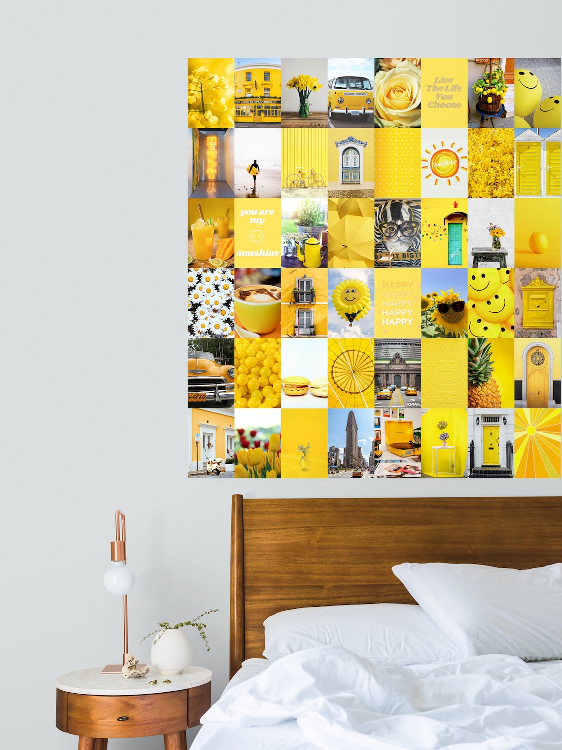 Yellow Collage Kit, Yellow Aesthetic Wall Collage Kit, Photo Collage ...