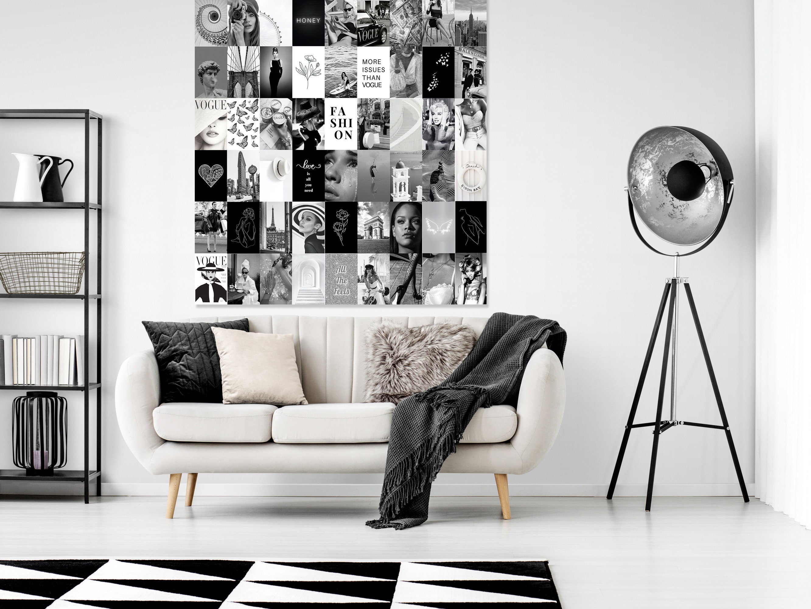 70 Pc Black and White Collage Kit Digital, Fashion Boujee Collage ...