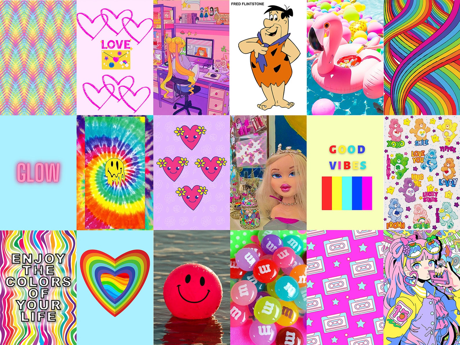 Indie Collage Kit Digital, Wall Decor Aesthetic, Y2K Room Decor ...