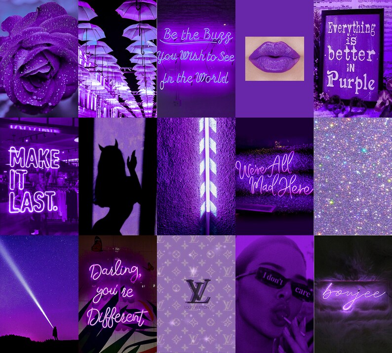 Boujee Purple Wall Collage Kit Digital, Euphoria Baddie Aesthetic, Y2k ...