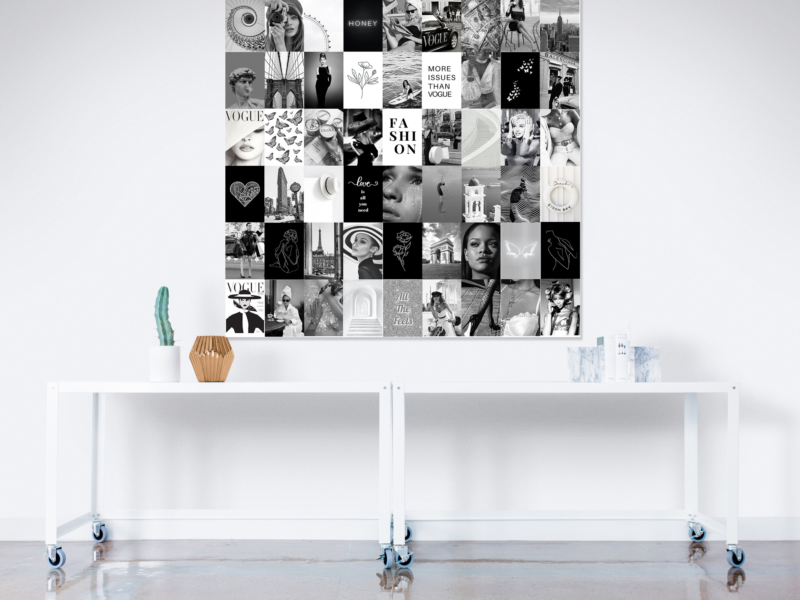 70 Pc Black and White Collage Kit Digital, Fashion Boujee Collage ...