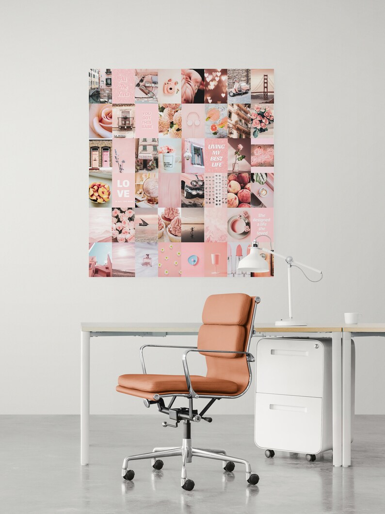 Peachy Pink Collage Wall Kit Decor Aesthetic, Blush Pink Aesthetic Wall ...