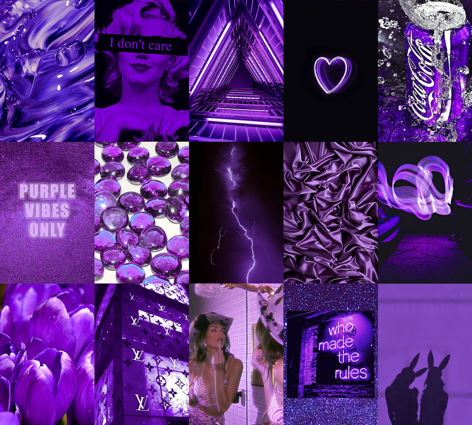 Boujee Purple Wall Collage Kit Digital, Euphoria Baddie Aesthetic, Y2k ...