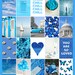 80 Pc Blue Collage Kit DIGITAL, Neon Blue Aesthetic Photo Wall, Ocean ...