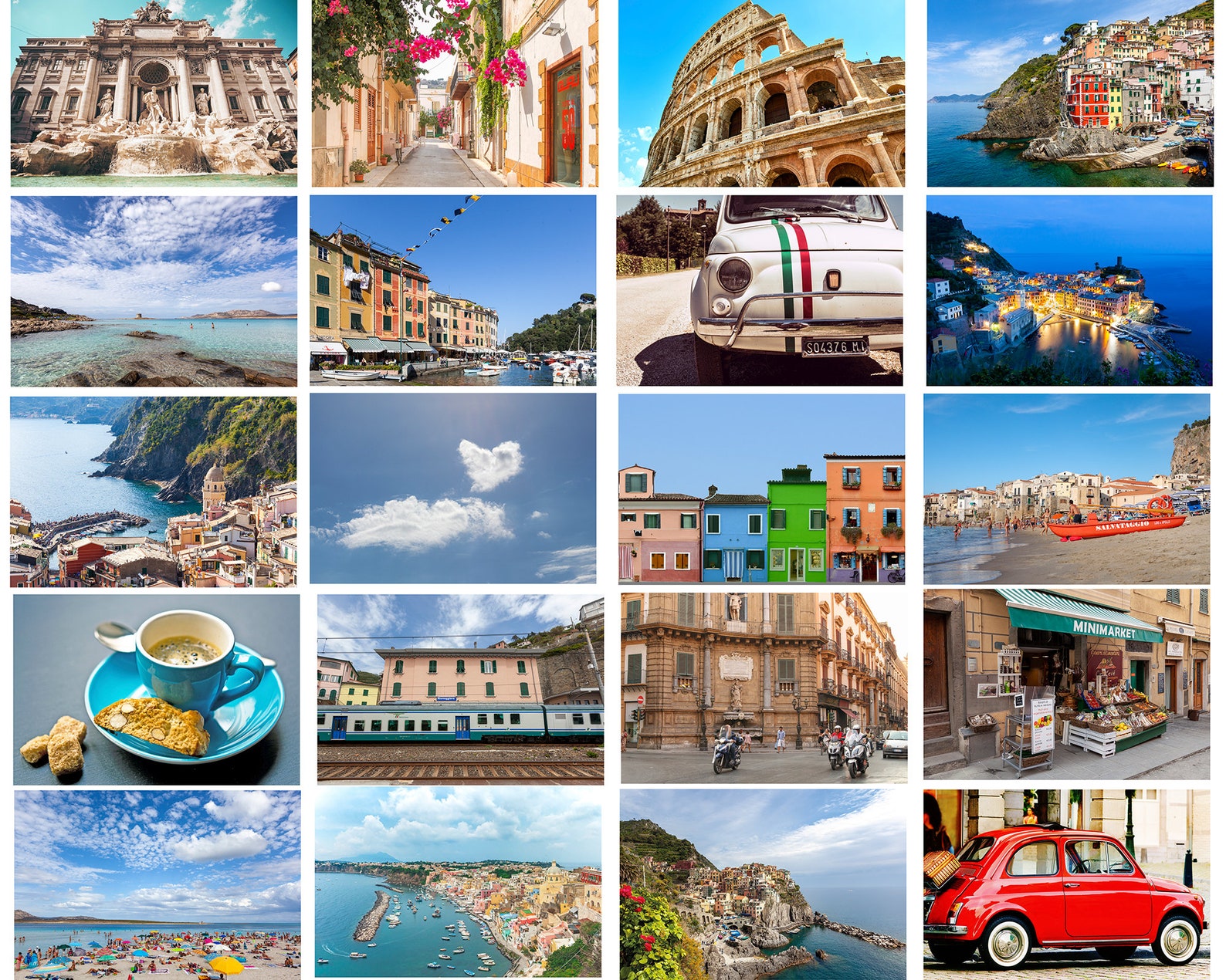 Italy Collage Kit, Room Decor Aesthetic, Travel Collage Kit, Photo Wall ...