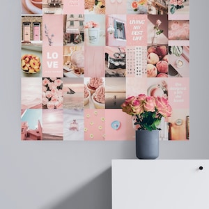 Peachy Pink Collage Wall Kit Decor Aesthetic, Blush Pink Aesthetic Wall ...