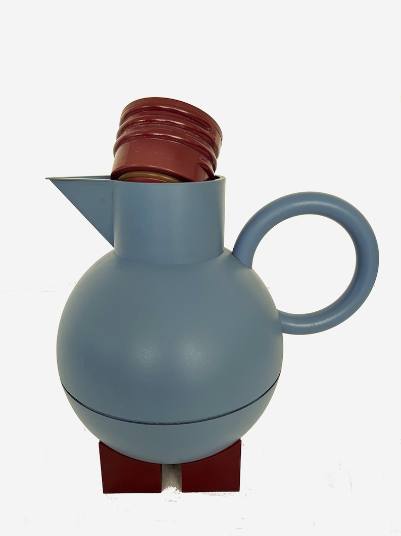 Alessi euclid Thermos Flask by Michael Graves 90's. Memphis Design Blue ...