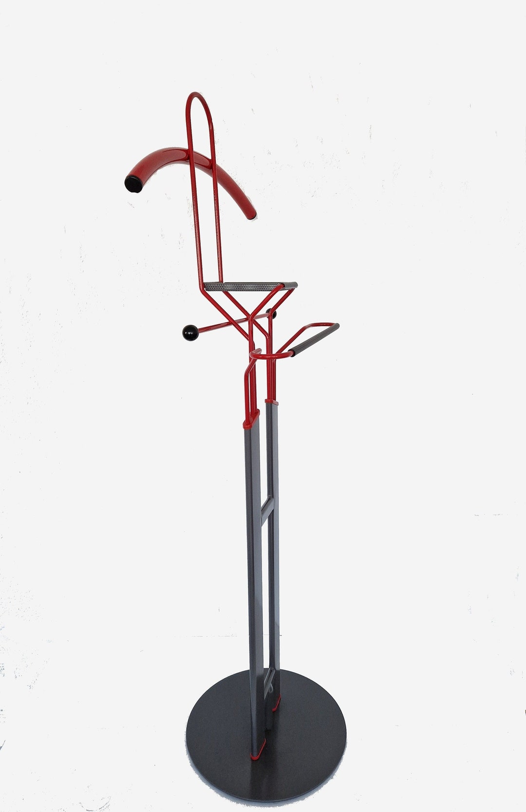 Post-modern Red & Grey Steel Valet Stand: Brutalist 70s Decor - Etsy