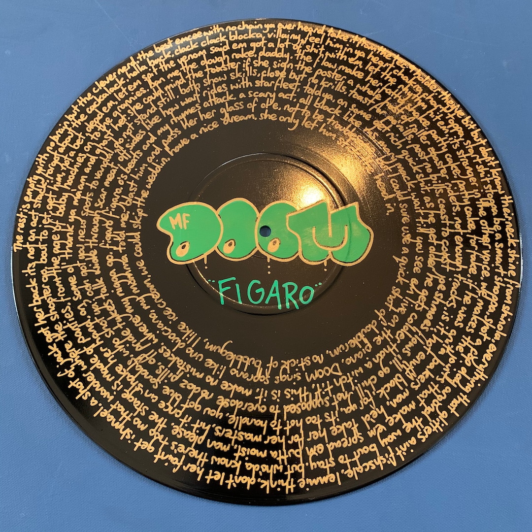 MF DOOM Hand Painted Vinyl Record / With Lyrics of figaro / Madvillain ...