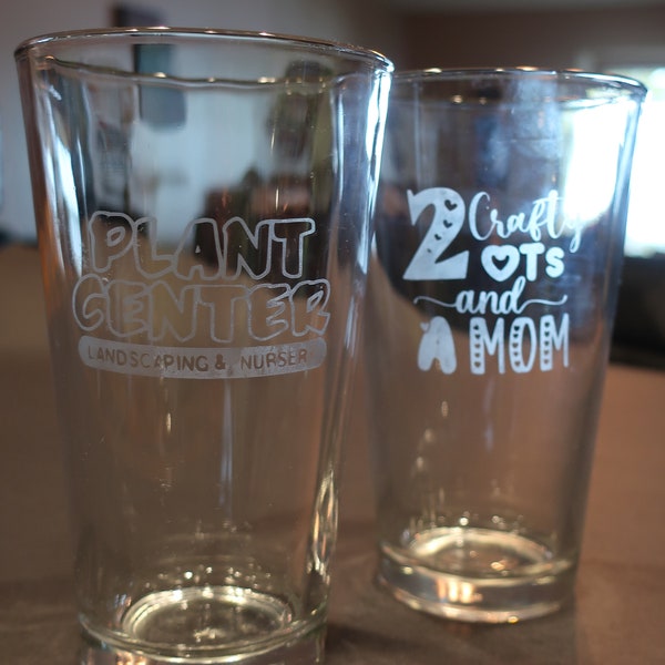 Custom Logo Pint Glasses - Etsy