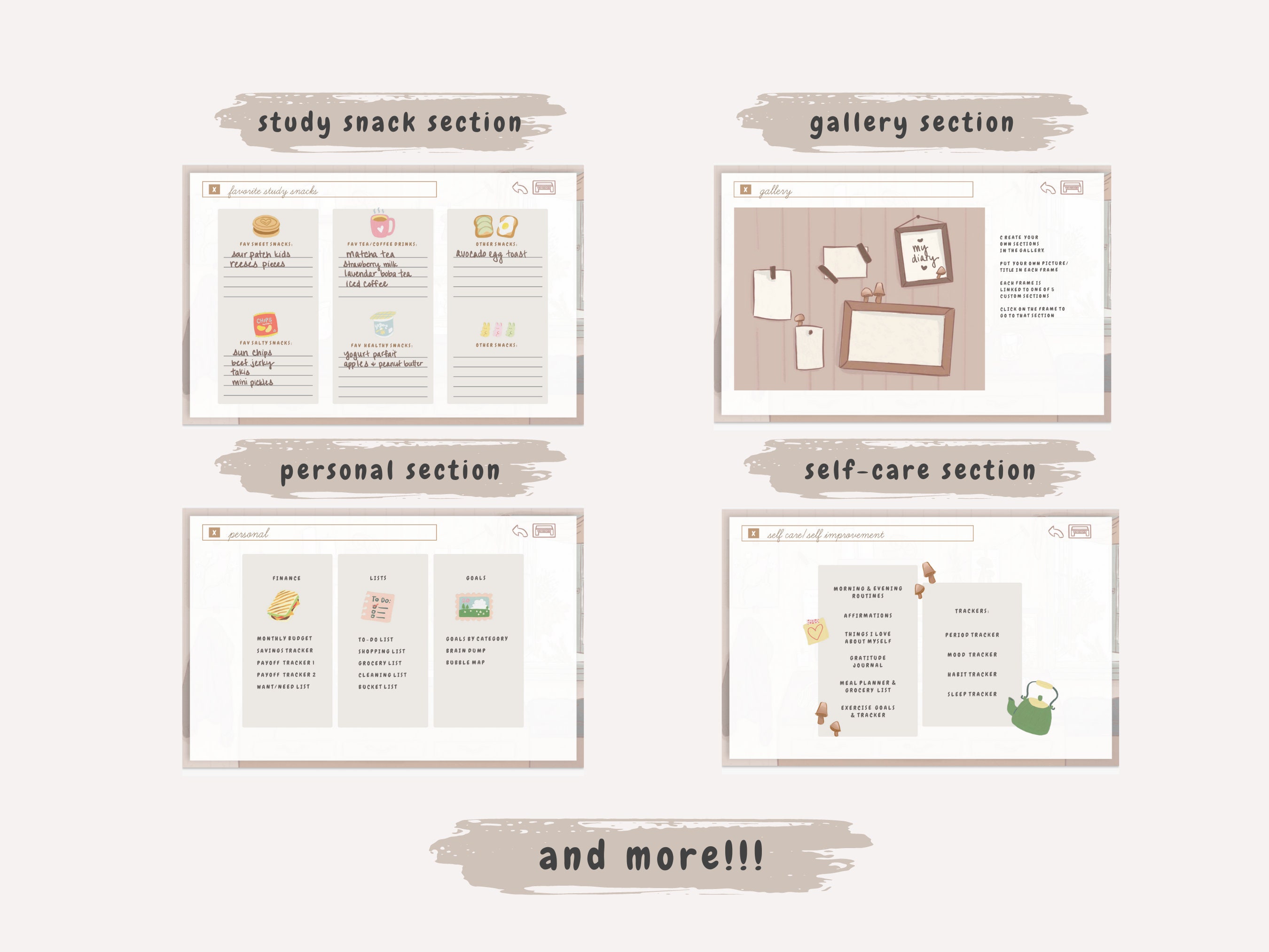 Academic Student Cottagecore Digital Planner UNDATED - Goodnotes Study ...
