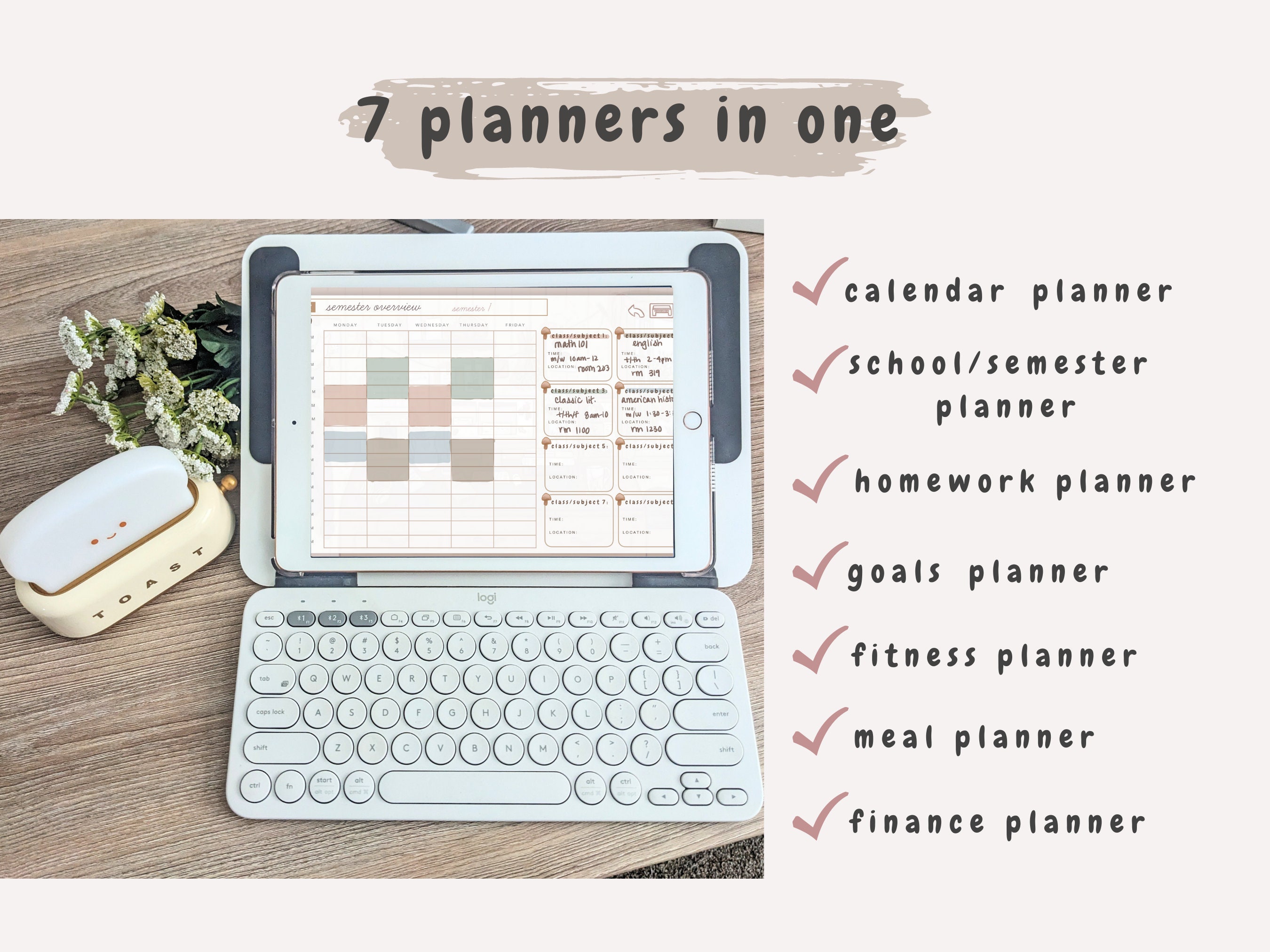 Academic Student Cottagecore Digital Planner UNDATED - Goodnotes Study ...